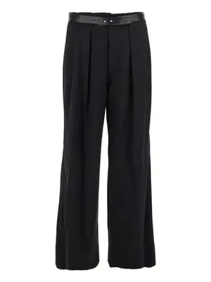 JUUN.J Pleated Belted Trousers - Black