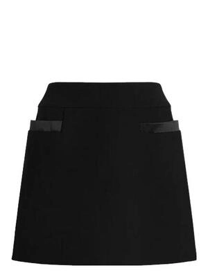 Dolce & Gabbana Crepe Mini Skirt With Tulle Detail - Black