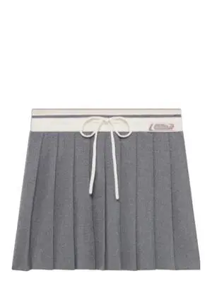 Casablanca Pleated Knit Tennis Skirt - Gray