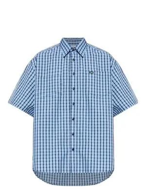 Vetements Logo Patch Checked Short-sleeve Shirt - Blue