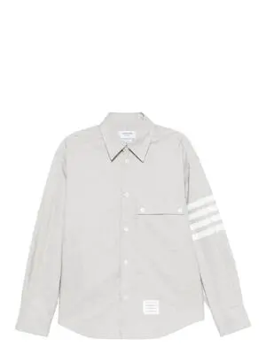 Thom Browne 4-bar Flannel Shirt - Medium Gray