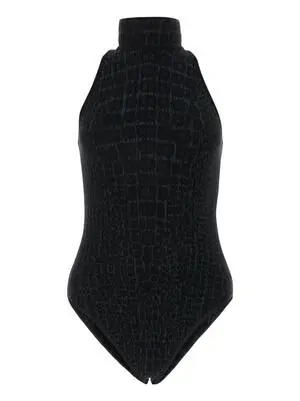 Alaïa High Neck Knit Bodysuit - Black