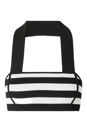 Khaite Striped Knit Top - Black