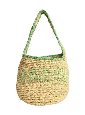 Marni Logo Detailed Hobo Bag - Nude