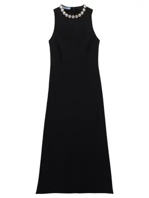 Prada Embellished Sleeveless Midi Dress - Black