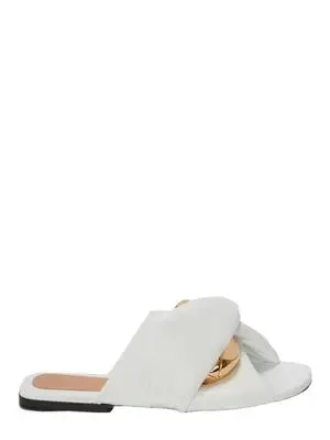 J.W.ANDERSON Logo Chain Detail Flat Sandals - White