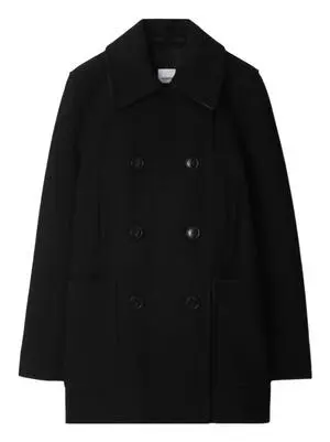 Burberry Wool Nylon Pea Coat - Black