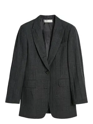 Our Legacy Cutaway Blazer - Stone Grey Plisse Wool