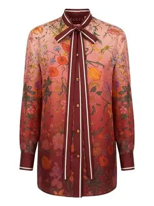 GUCCI Gucci Floral Print Long Sleeve Shirt