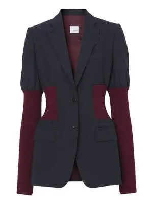 Burberry Fitted Wool-paneled Jacket - Black