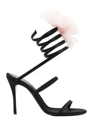 Magda Butrym 110mm Floral-appliqué Sandals - Black