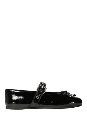 Miu Miu Polished Buckle Fastened Ballerinas - Black