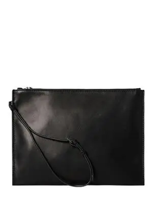 THE ROW Zipper Wristlet Bag - Black