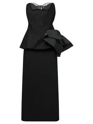 MAISON MARGIELA Strapless Midi Dress With Corset Elements - Black