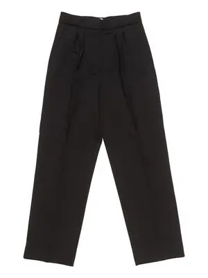 Max Mara High-waisted Straight-leg Pleated Trousers - Black