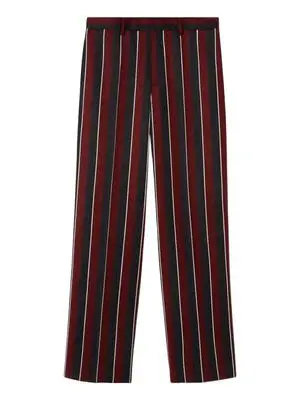 Versace Regimental Stripe Wide-leg Trousers - Black
