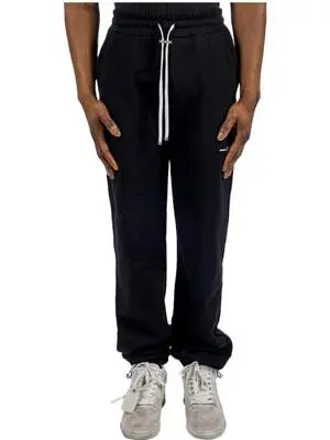 Amiri Logo Print Sweatpants With Rope Belt - Black