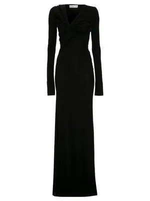 Victoria Beckham Tie-detail Maxi Dress - Black