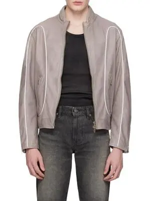 DIESEL® Leather Biker Jacket - Gray