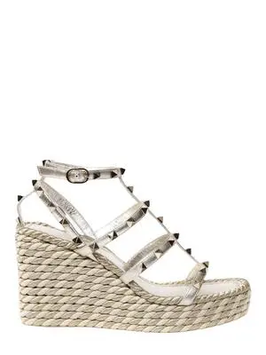 Valentino Garavani Studded Wedge Sandals - Nude