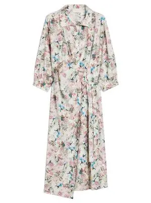 IBLUES Floral Print Wrap Dress - Pink