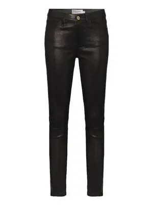 FRAME Le High Skinny Leather Trousers - Black