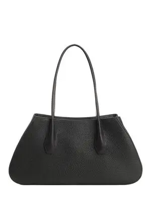 THE ROW Alger Stitch Detailed Shoulder Bag - Black