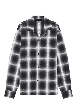 Amiri Checked Logo-print Shirt - Gray