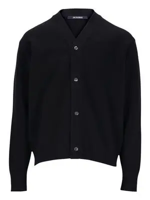 Jacquemus V-neck Ribbed Cardigan - Black