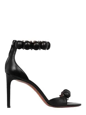 Alaïa Leather Embellished High Heel Sandals - Black