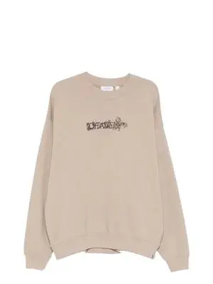 Off-White Long-sleeved Sweatshirt With Logo Detail - Nude