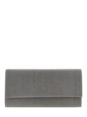 Brunello Cucinelli Monili Chain Foldover Clutch Bag - Gray