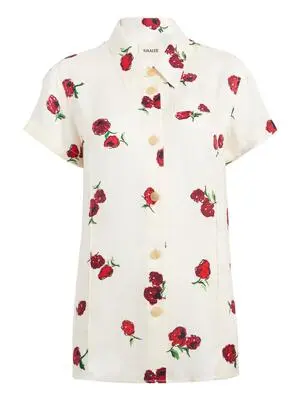 Khaite Khaite Keefe Top With Raspberry Print White