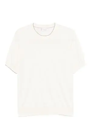 Brunello Cucinelli Short Sleeve Ribbed Jumper - True Color