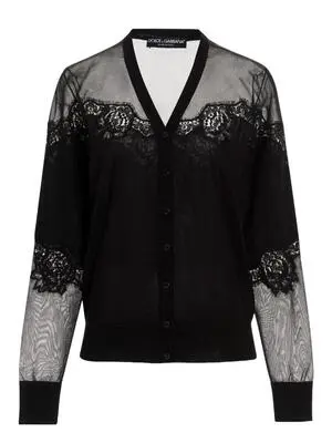 DOLCE & GABBANA Dolce & Gabbana Lace Trim Cardigan