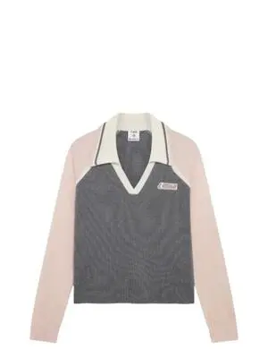 Casablanca Tennis Long Sleeve Polo Shirt - Nude