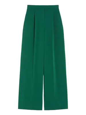 Max Mara Compact Cady Wide-leg Trousers - Emerald