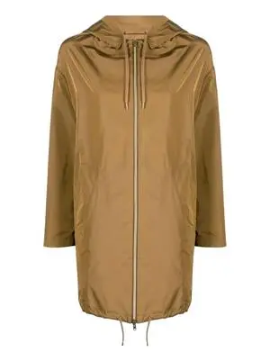 Herno Drawstring Hooded Raincoat - Brown