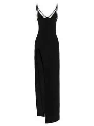 David Koma Slit Leg Panelled Dress - Black