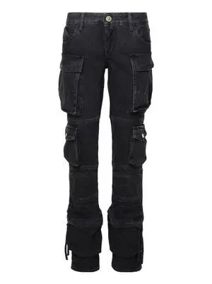 Attico Essie Straight-leg Cargo Jeans - Black