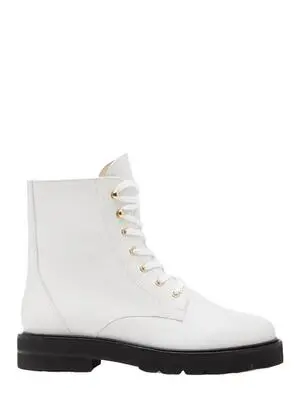 STUART WEITZMAN Mila Lace-up Ankle Boots - White