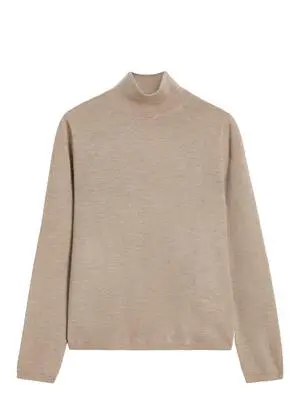 Max Mara Meana Turtleneck Knitted Jumper - Beige