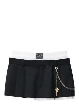 ALEXANDER WANG Alexander Wang Double-Pleated Skirt With Raw-Cut Hem