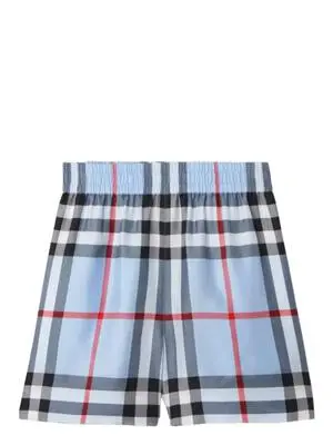 Burberry Check Patterned Bermuda Shorts - Blue
