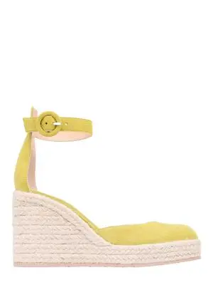 GIANVITO ROSSI Gianvito Rossi Round Toe Wedge Espadrilles With Ankle Strap