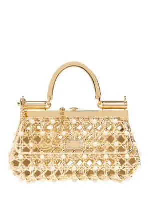 Dolce & Gabbana Embellished Caged Tote Bag - Nude