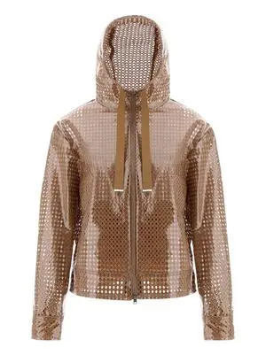 Herno Zip-up Drawstring Hooded Jacket - Brown