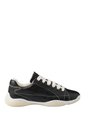 Prada Logo Detailed Lace-up Sneakers - Black