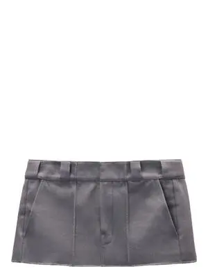Alexander Wang Mid-rise Skorts With Raw Hem - Grey