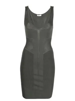 P.a.r.o.s.h Pointelle-knit Semi-sheer Dress - Black